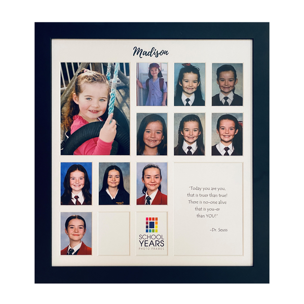 Personalised Large School Years Photo Frame (with Pre-School) - BLACK ...