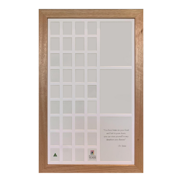 Small Triple School Years Photo Frame - OAK - School Years Photo Frames